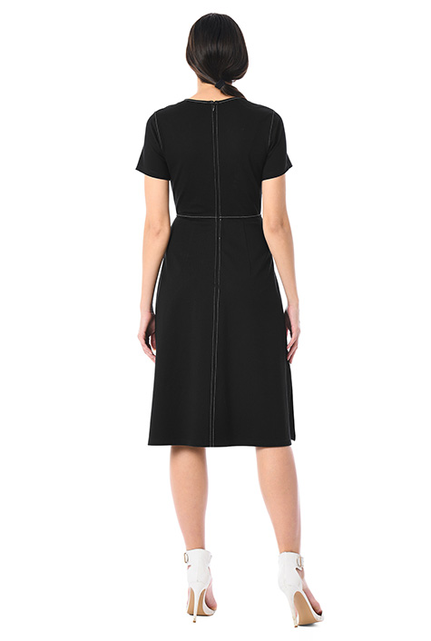 Shop Floral applique ponte knit dress | eShakti