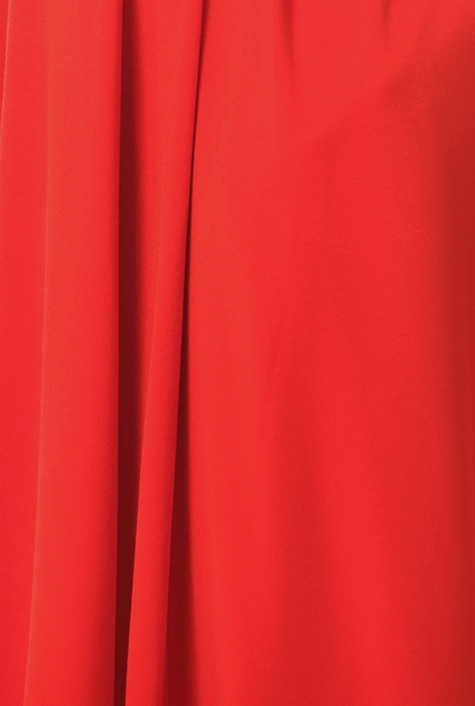 Shop Contrast trim notch collar ponte knit shirtdress | eShakti