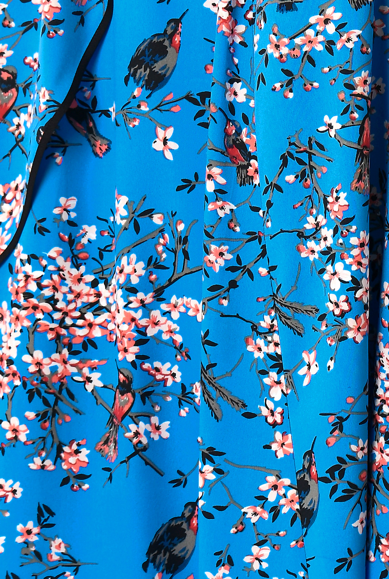 Shop Floral bird print ruffle belted dress | eShakti