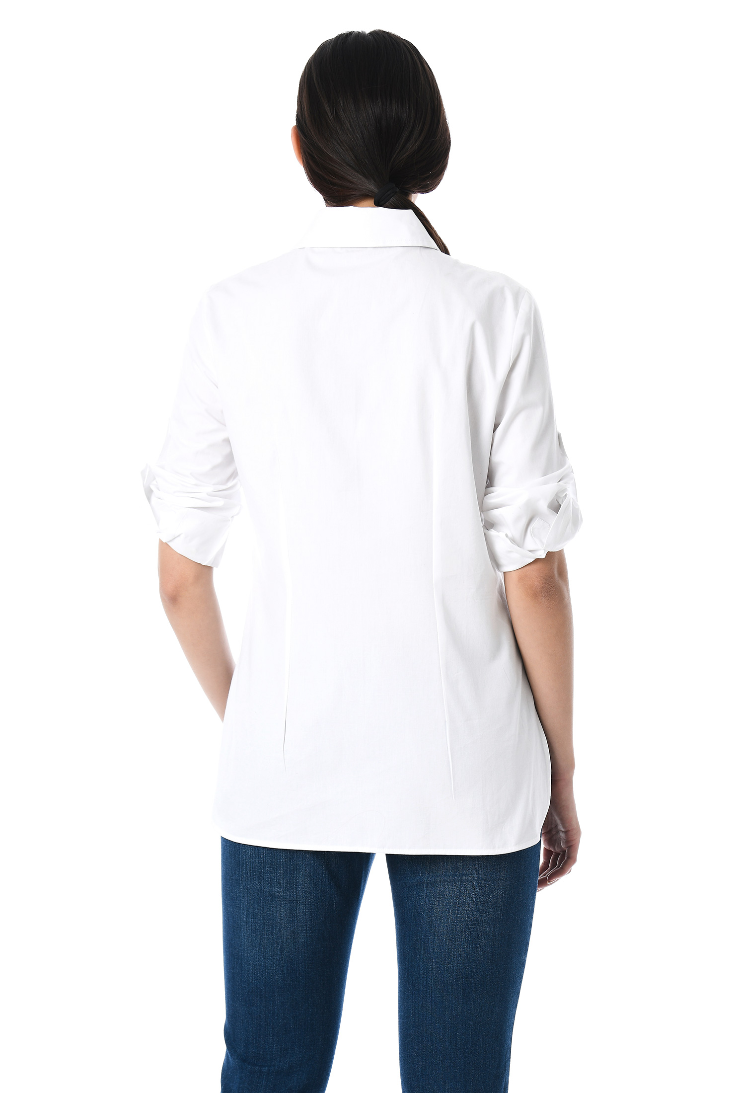Shop Side button cotton poplin shirt | eShakti