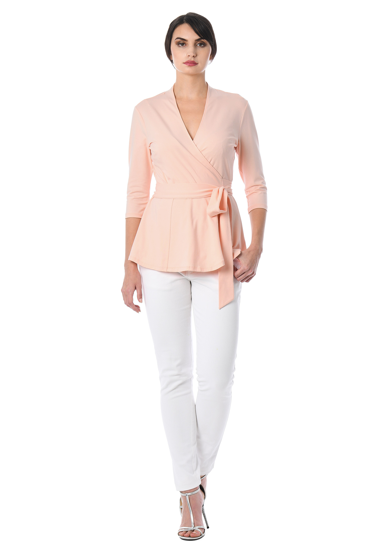 Shop Cotton knit wrap top | eShakti