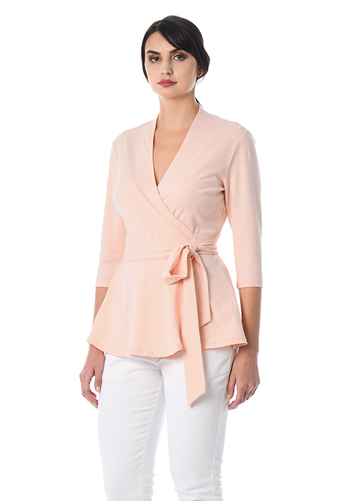 Shop Cotton knit wrap top | eShakti