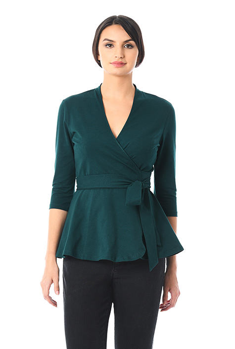 Shop Cotton knit wrap top | eShakti