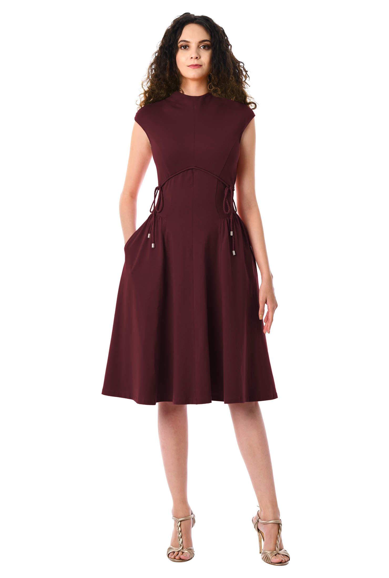 Shop Side ties cotton knit A-line dress | eShakti