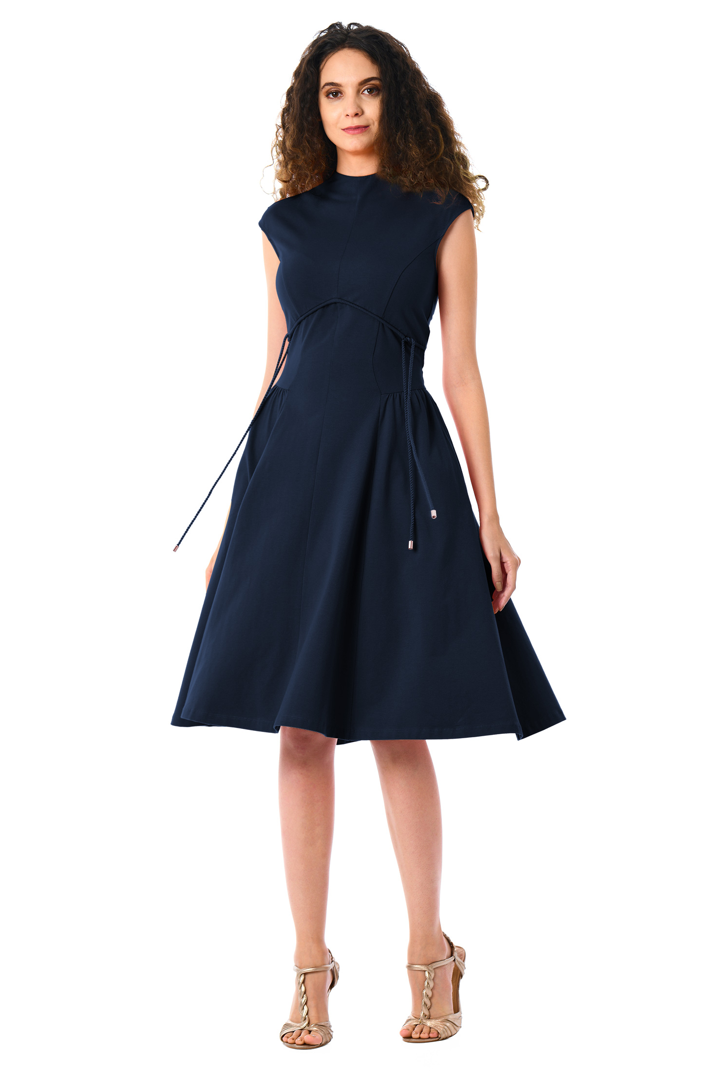 Shop Side ties cotton knit A-line dress | eShakti