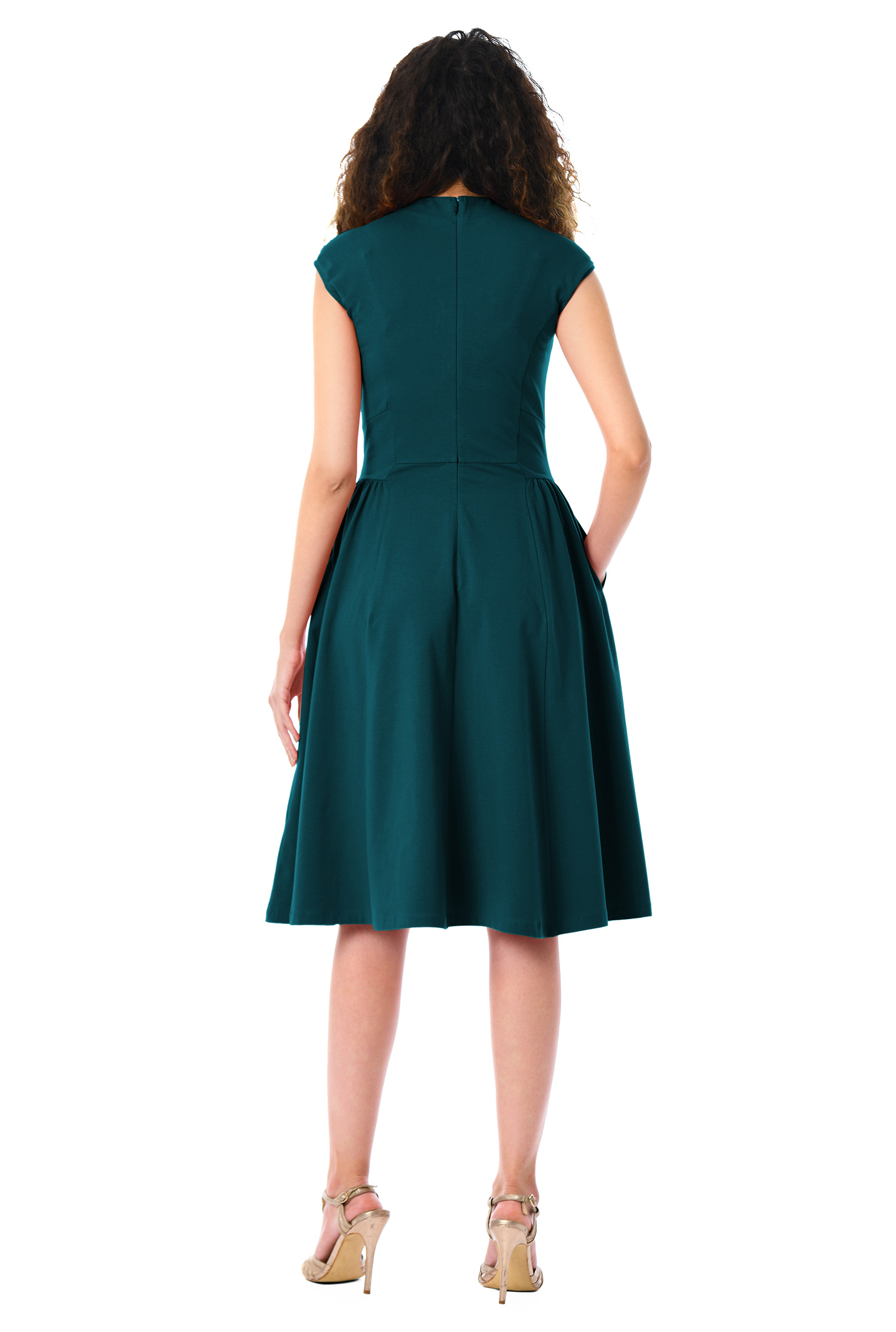 Shop Side ties cotton knit A-line dress | eShakti