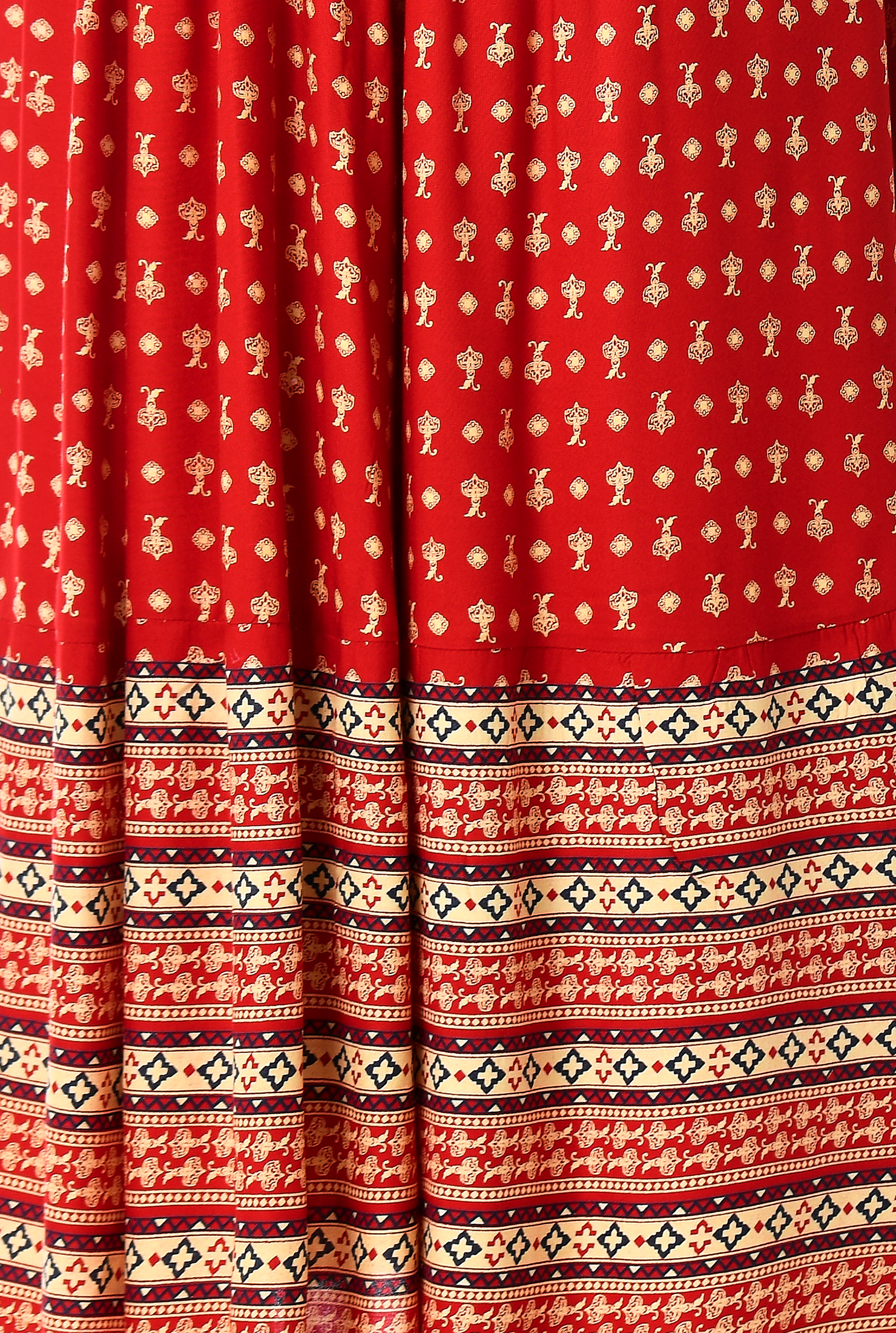 Shop Graphic border print ruched maxi dress | eShakti