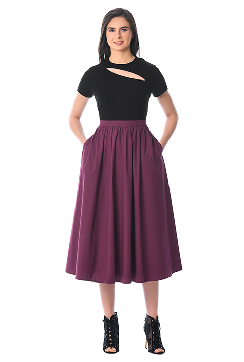 Shop Cut-out front mixed media dress | eShakti