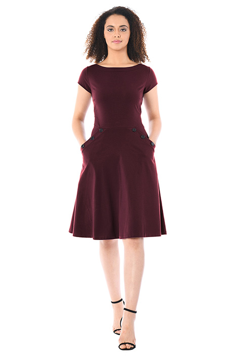 Shop Large button pocket knit dress | eShakti