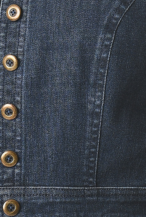 Shop Deep indigo denim crop jacket | eShakti