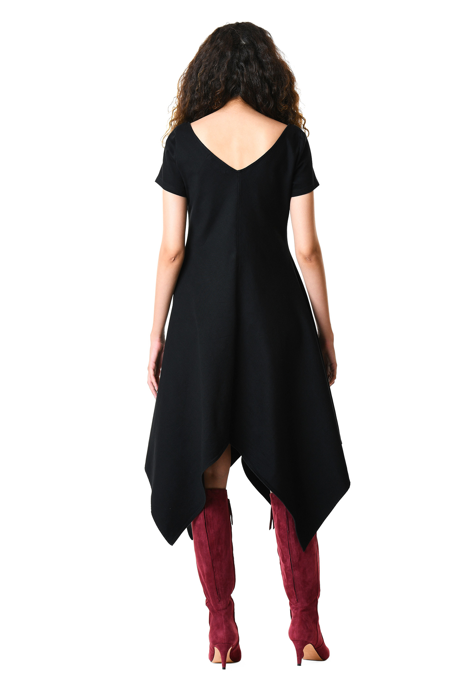 Shop Handkerchief hem denim A-line dress | eShakti