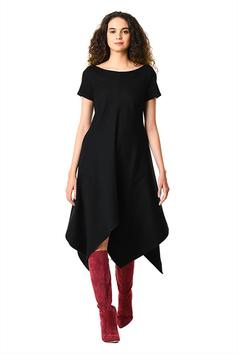 Shop Handkerchief hem denim A-line dress | eShakti