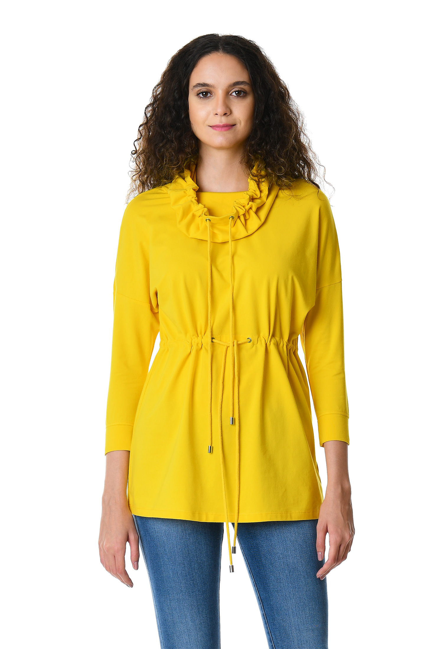 Shop Cotton knit drawstring waist top | eShakti