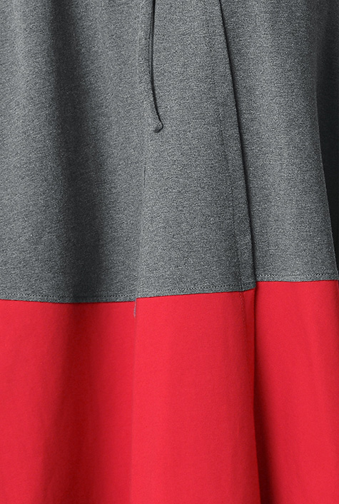 Shop Colorblock cotton knit midi wrap dress | eShakti