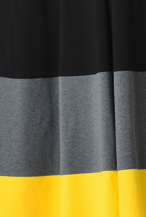 Shop Colorblock cotton knit midi wrap dress | eShakti