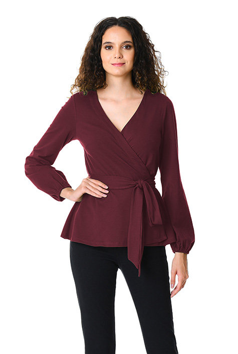 Shop Cotton knit wrap top | eShakti