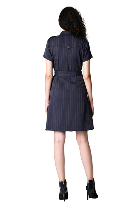 Shop Pinstripe suiting double breasted dress | eShakti