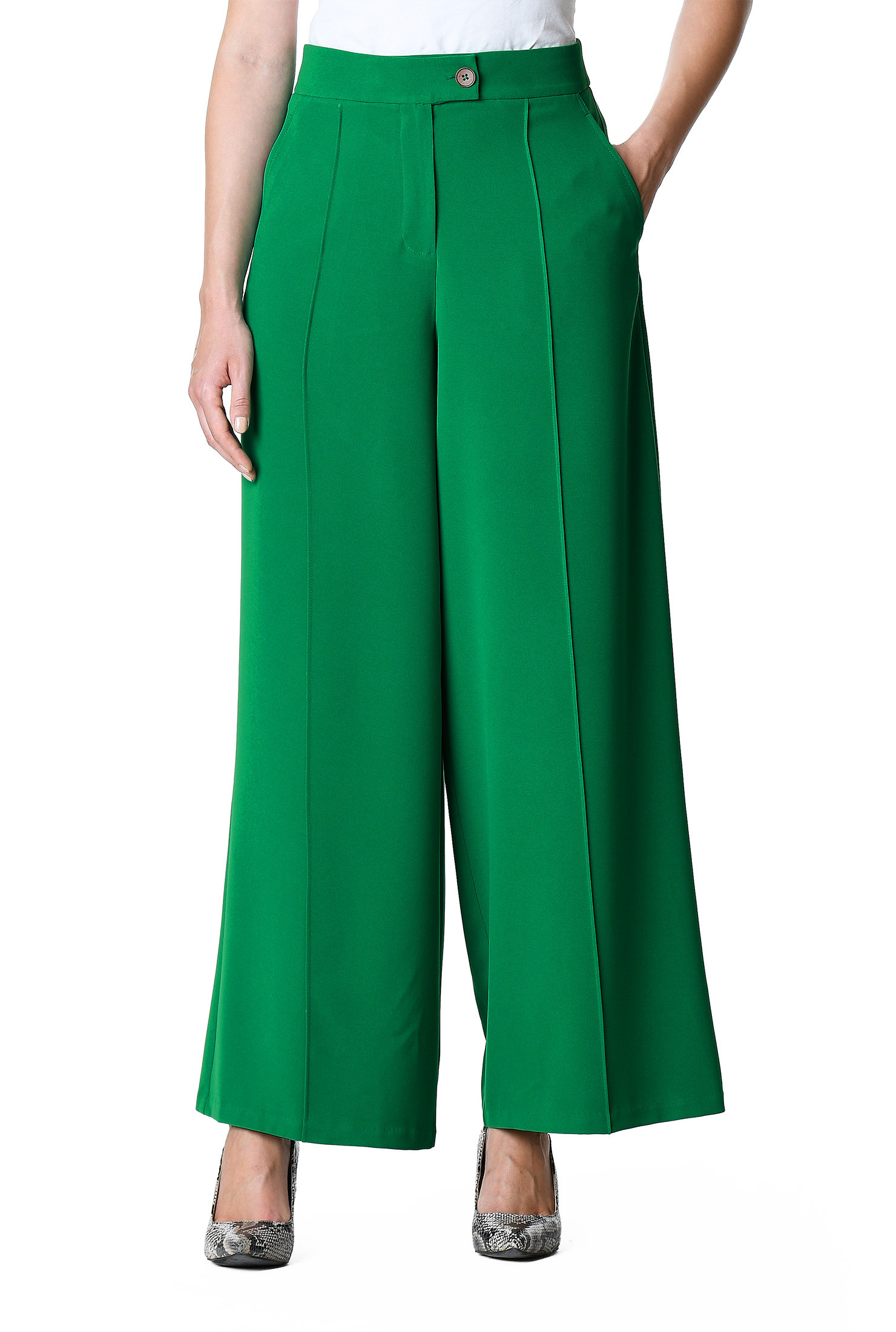 Shop Crepe twill palazzo pants | eShakti