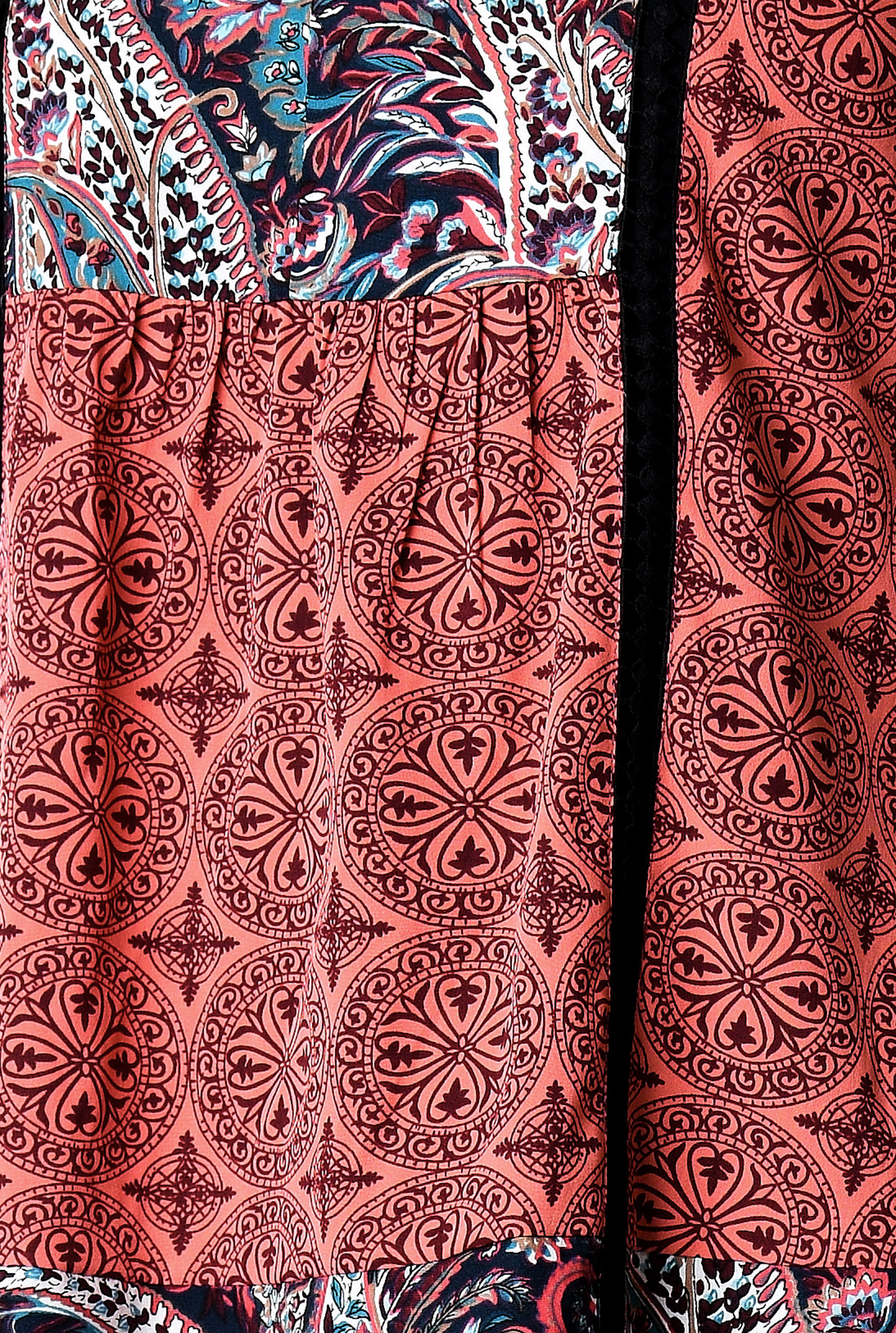 Shop Paisley and tile mixed print crepe tunic | eShakti