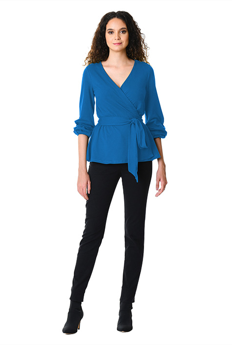 Shop Cotton knit wrap top | eShakti