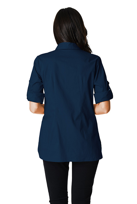 Shop Side button cotton poplin shirt | eShakti