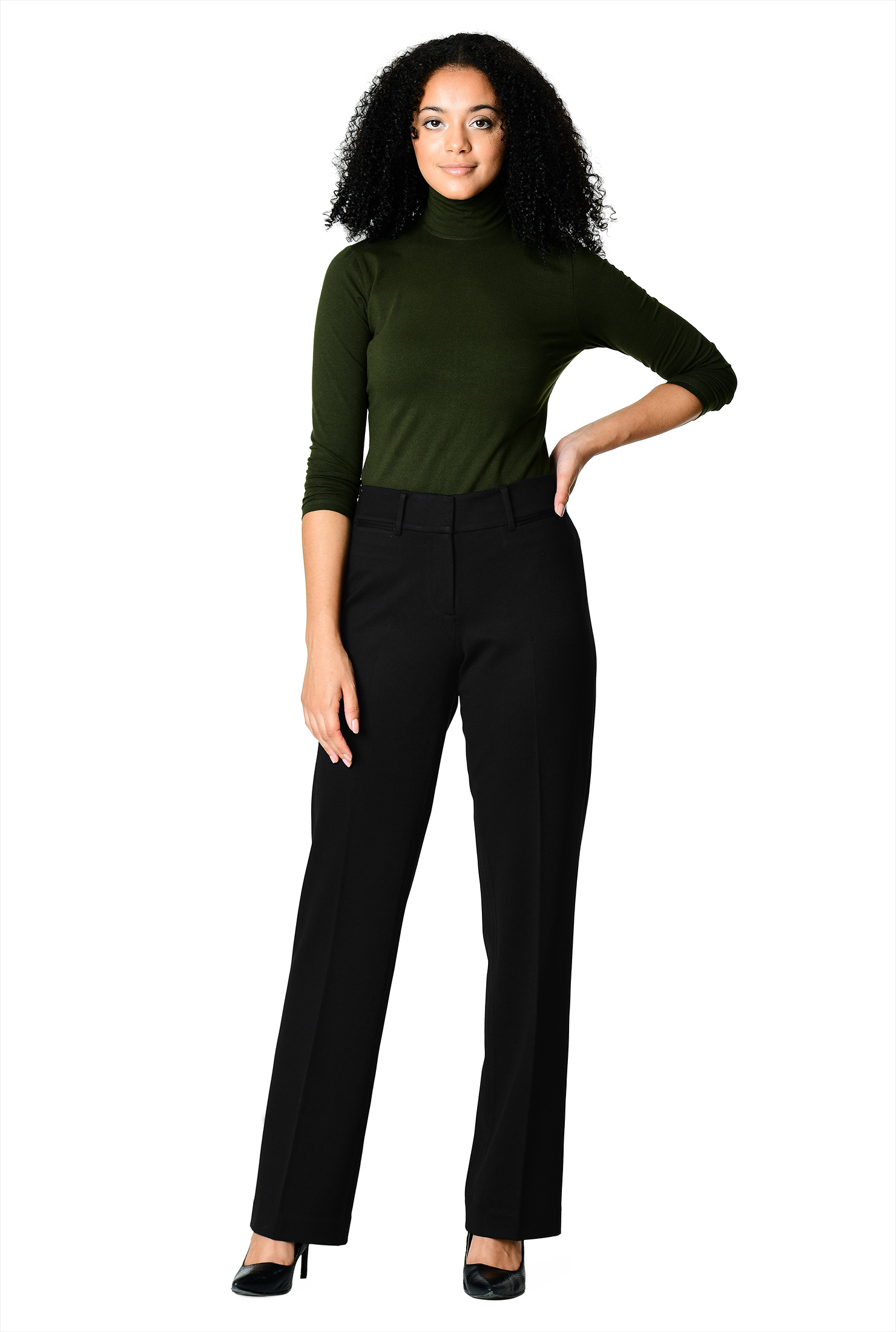 Shop Wide-leg ponte knit pants | eShakti