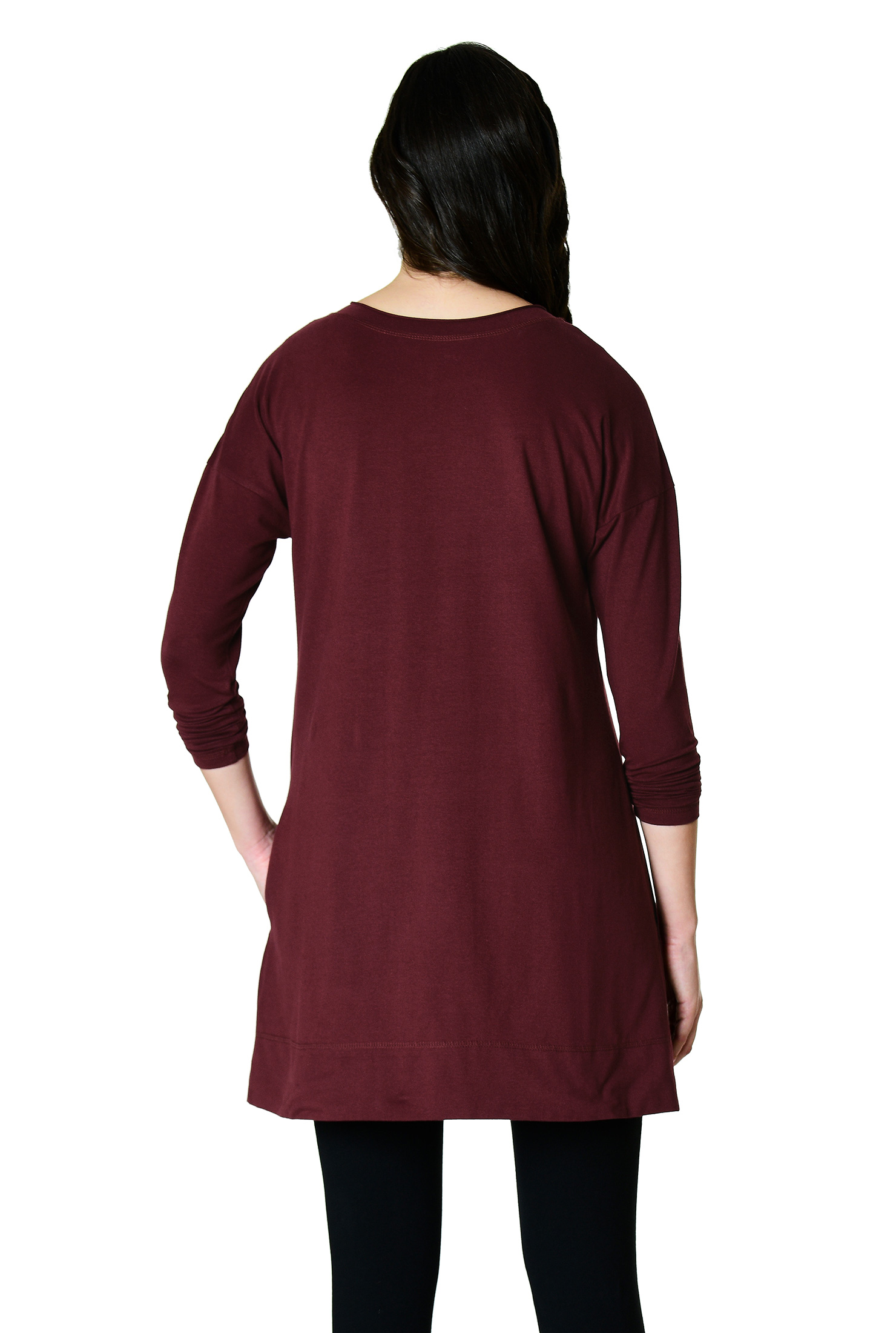 Shop Drop shoulder cotton knit tunic | eShakti