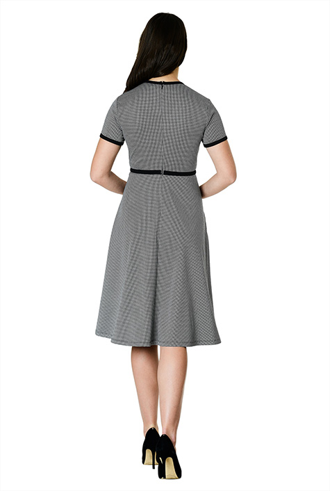 Shop Nailshead check ponte knit dress | eShakti