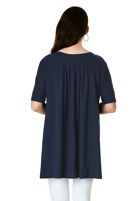 Shop Pleated cotton knit tunic top | eShakti