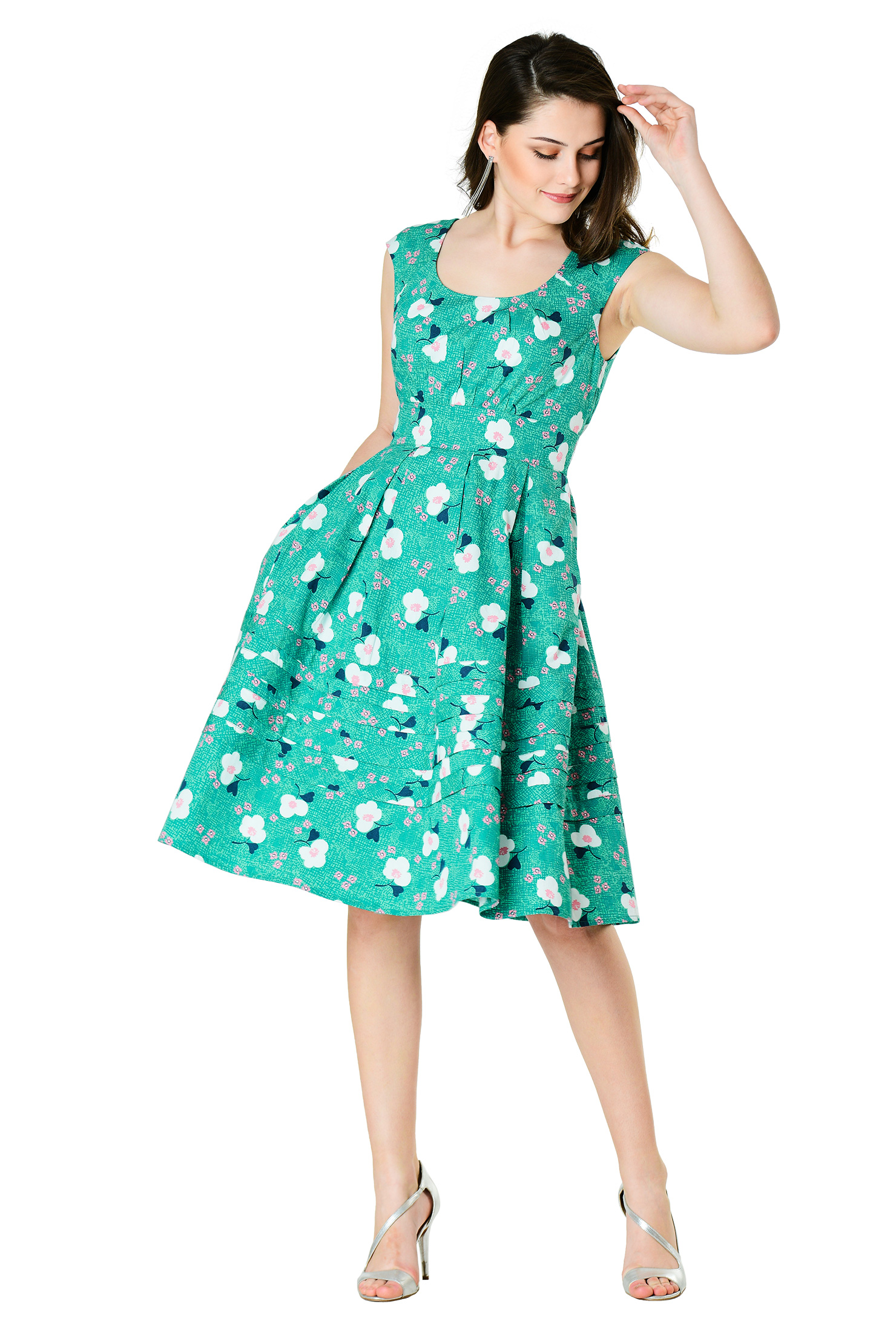 Shop Floral print cotton Chelsea dress | eShakti