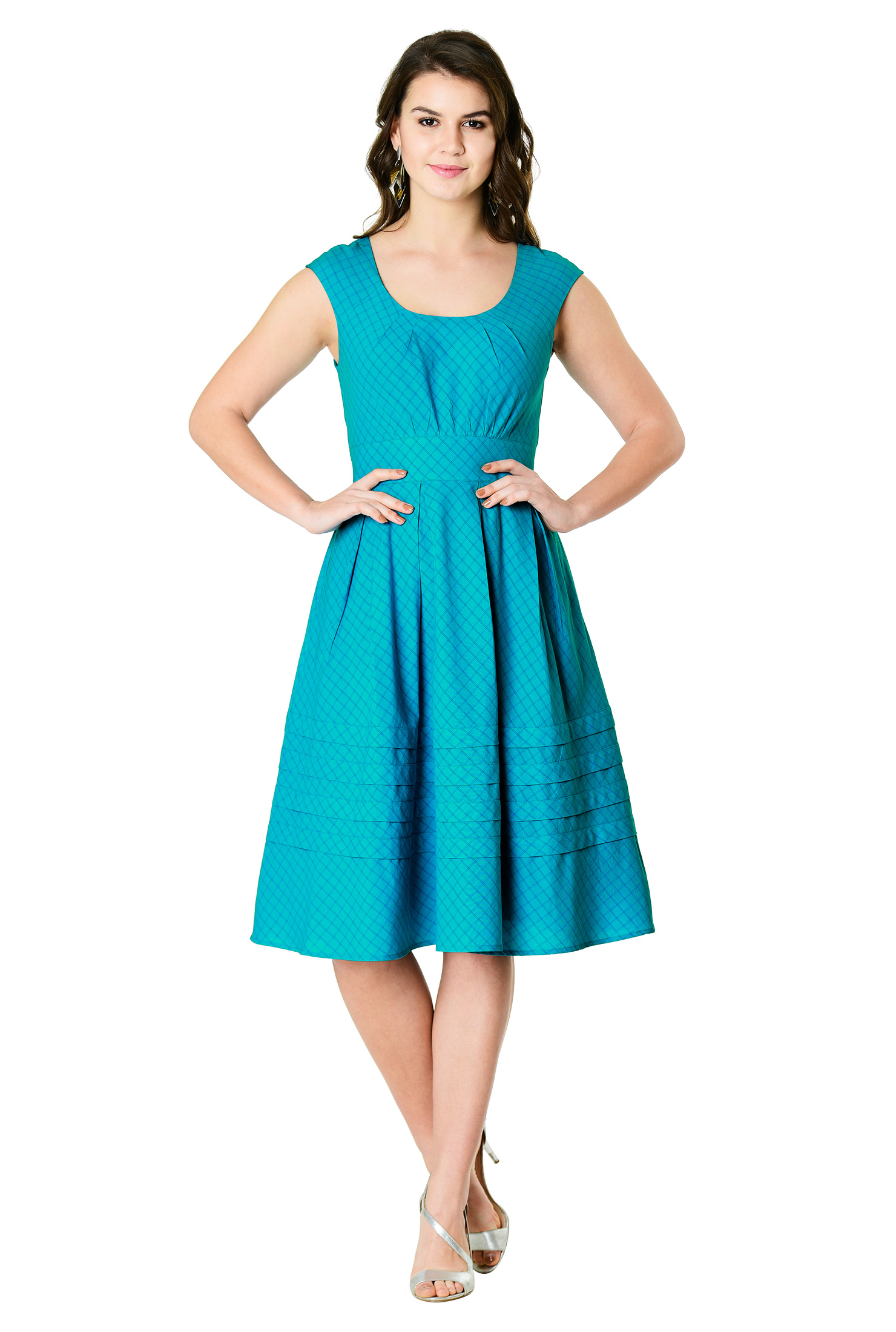 Shop Cotton check Chelsea dress | eShakti