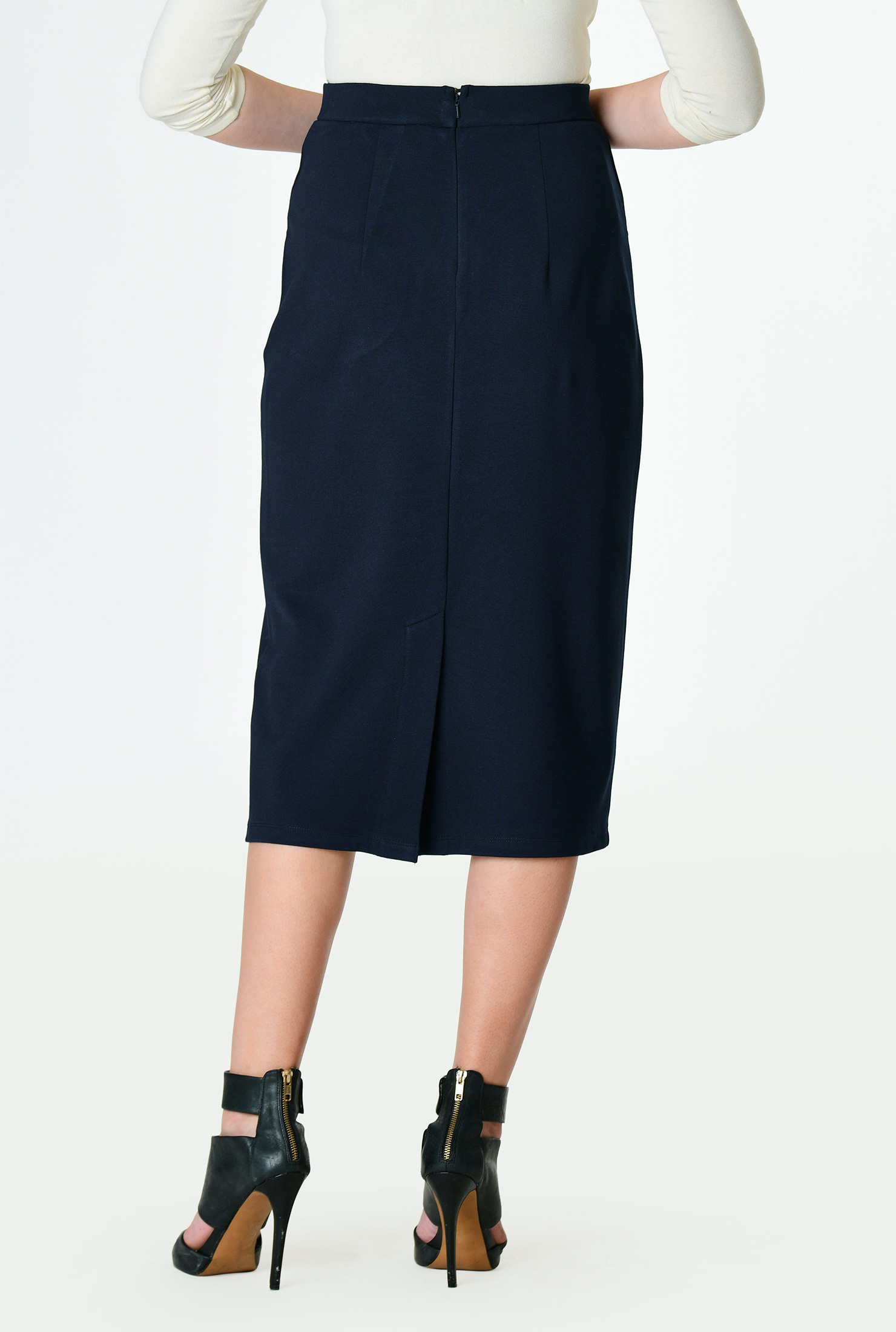 Shop Ponte knit pencil skirt | eShakti