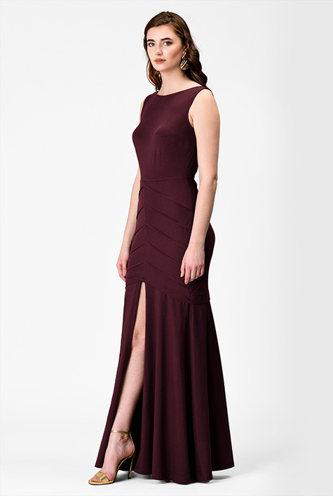 Shop Cotton jersey knit vented front column dress | eShakti