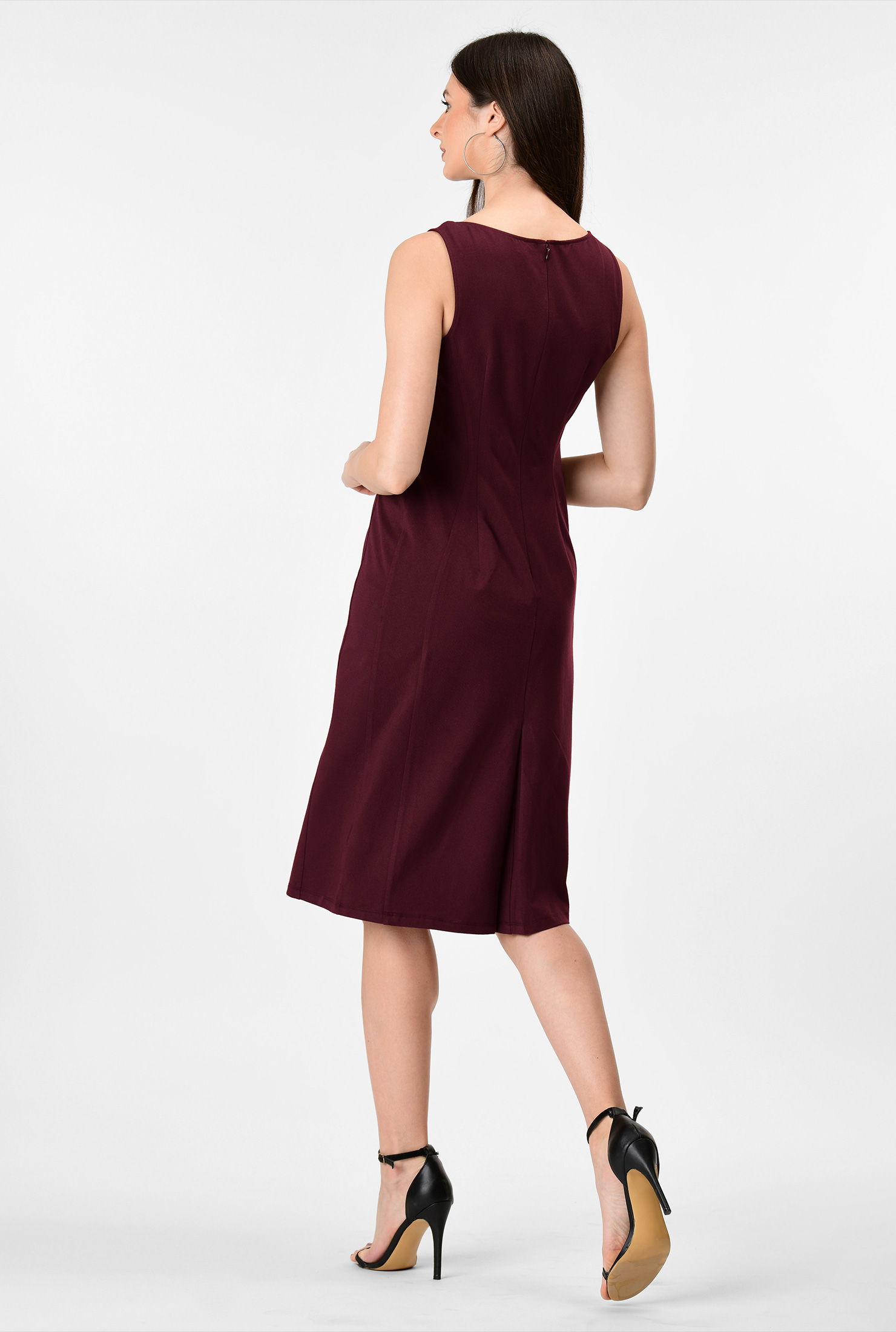 Shop Lace-up cotton knit sheath dress | eShakti