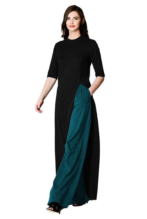 Shop Cotton knit tunic and pants set | eShakti