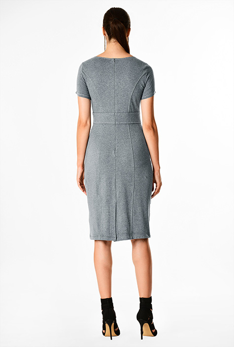 Shop Side zip front cotton knit sheath dress | eShakti