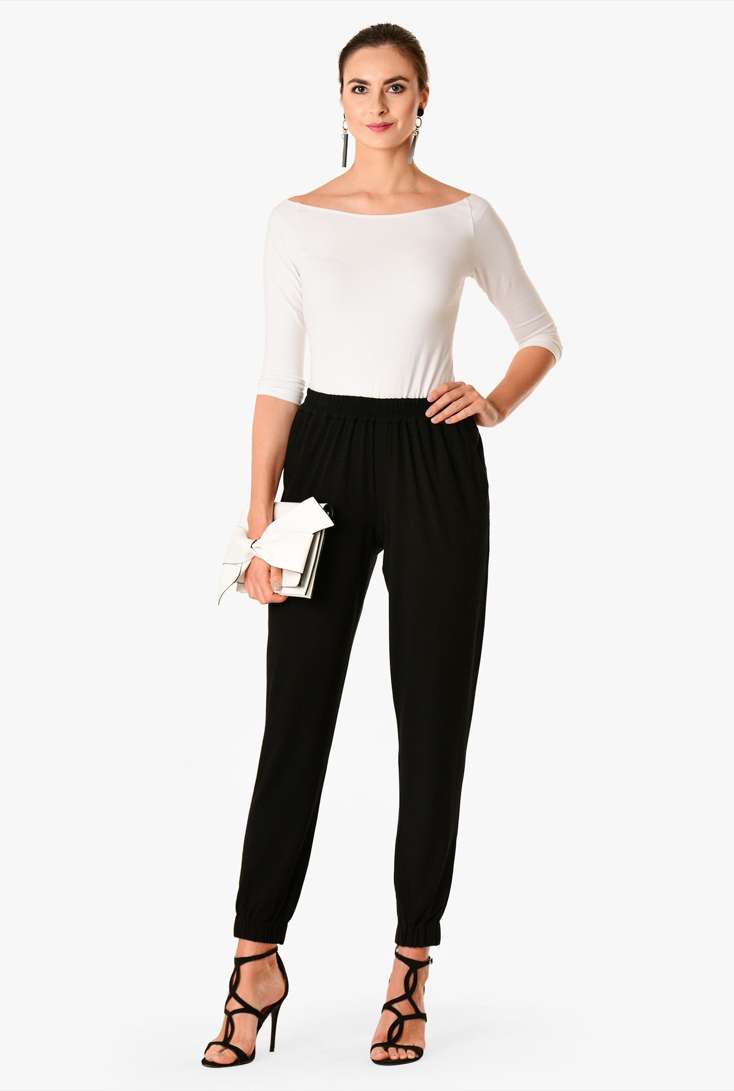 Shop Ponte knit jogger pants | eShakti