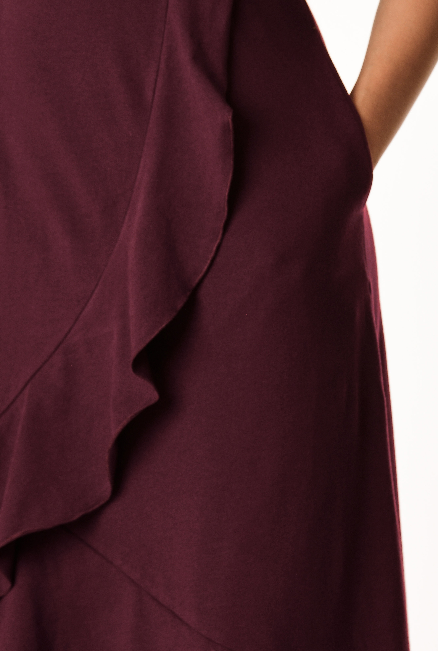 Shop Flutter sleeve cotton knit flounce hem dress | eShakti