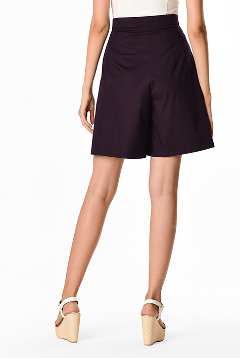 Shop Poplin flared shorts | eShakti
