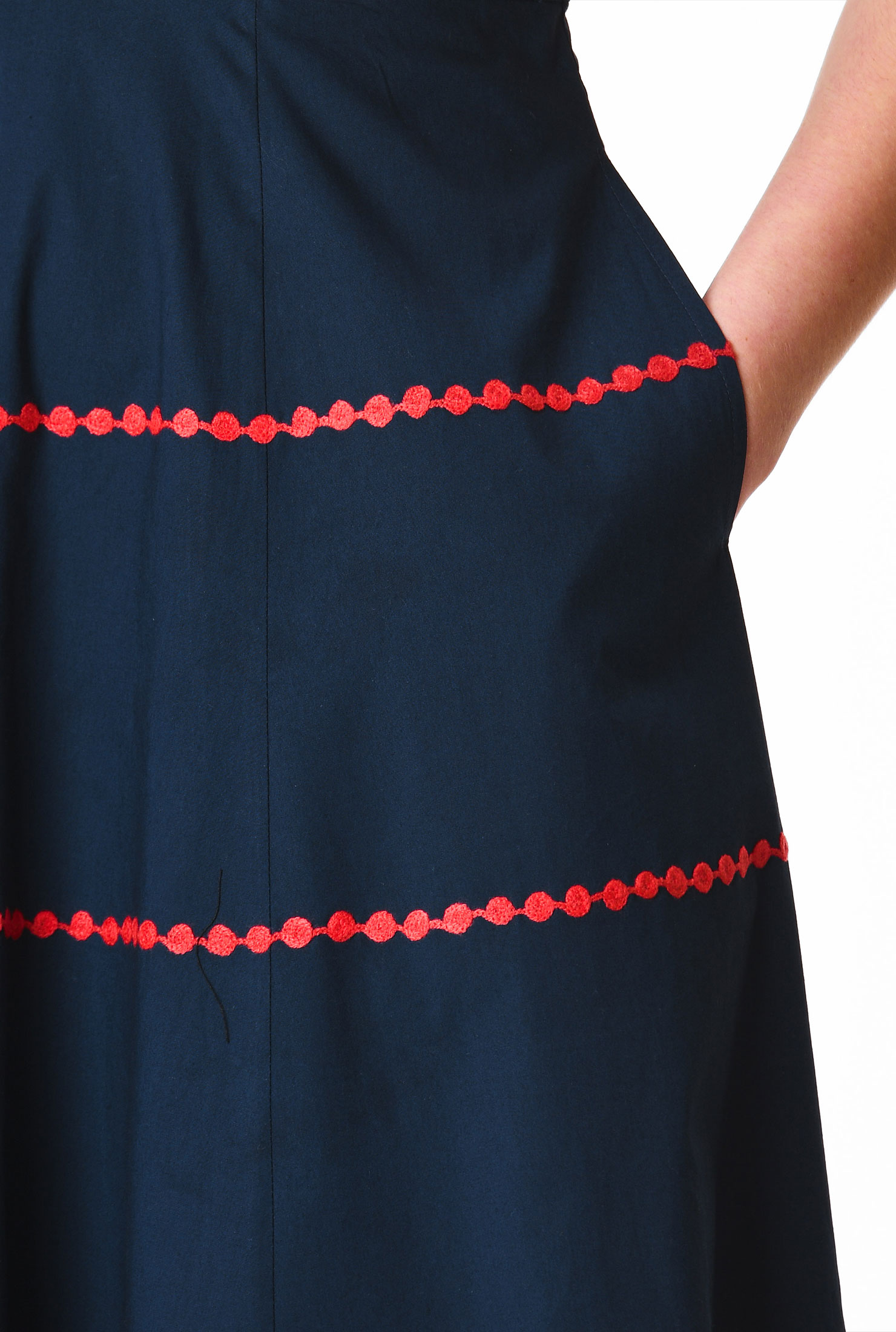 Shop Embellished tier poplin dress | eShakti