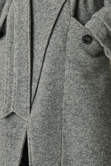 Shop Asymmetric front button wool blend sash tie coat | eShakti