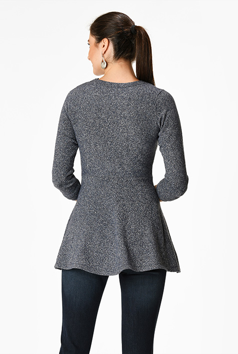Shop Wool blend peplum sweater | eShakti