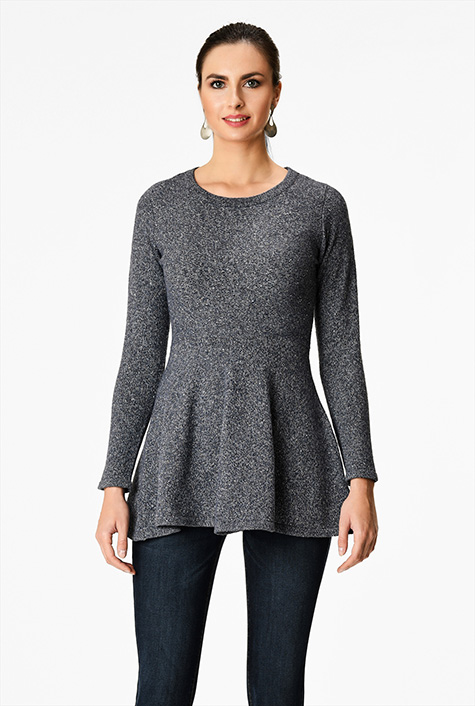 Shop Wool blend peplum sweater | eShakti
