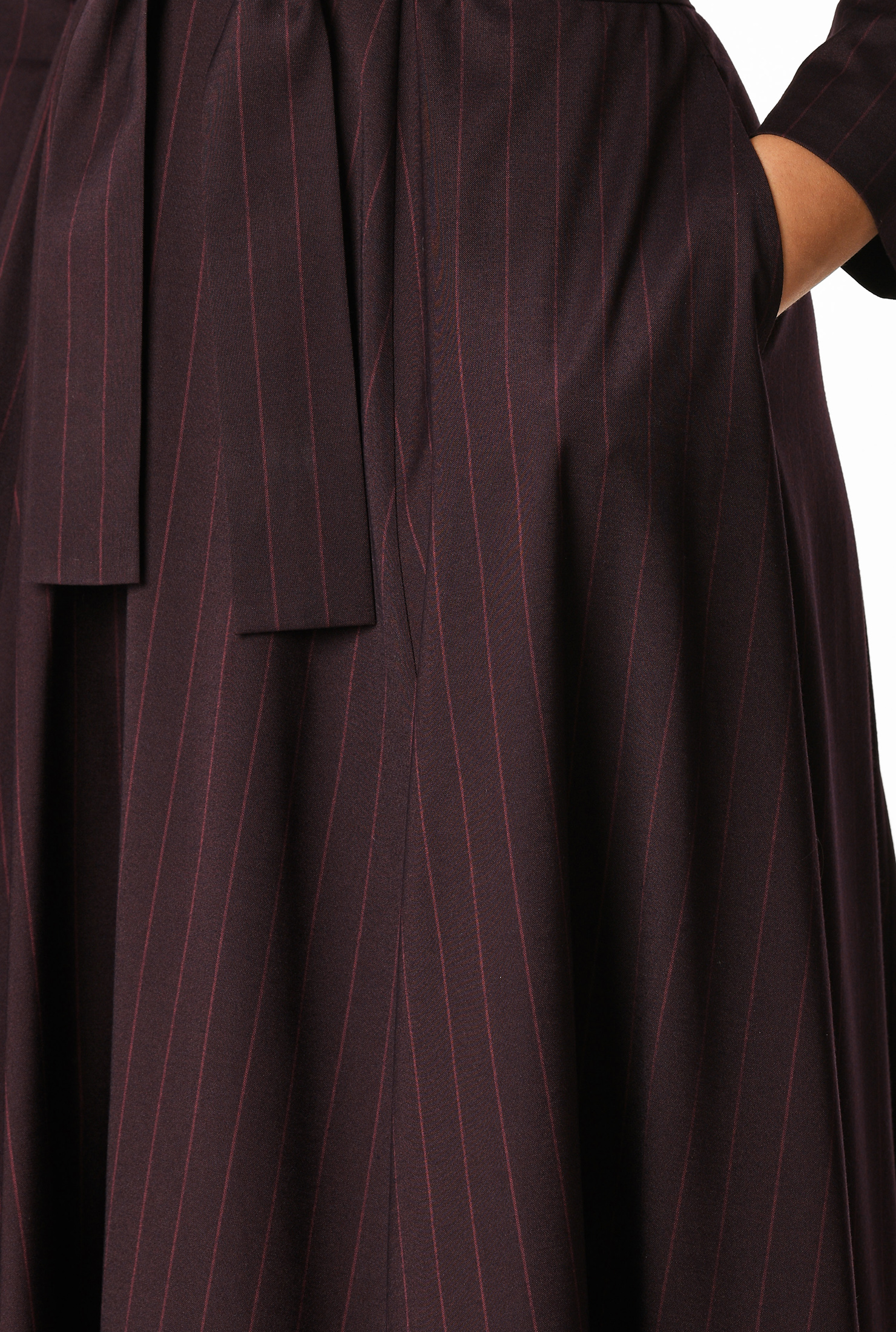 Shop Obi belt stripe suiting dress | eShakti