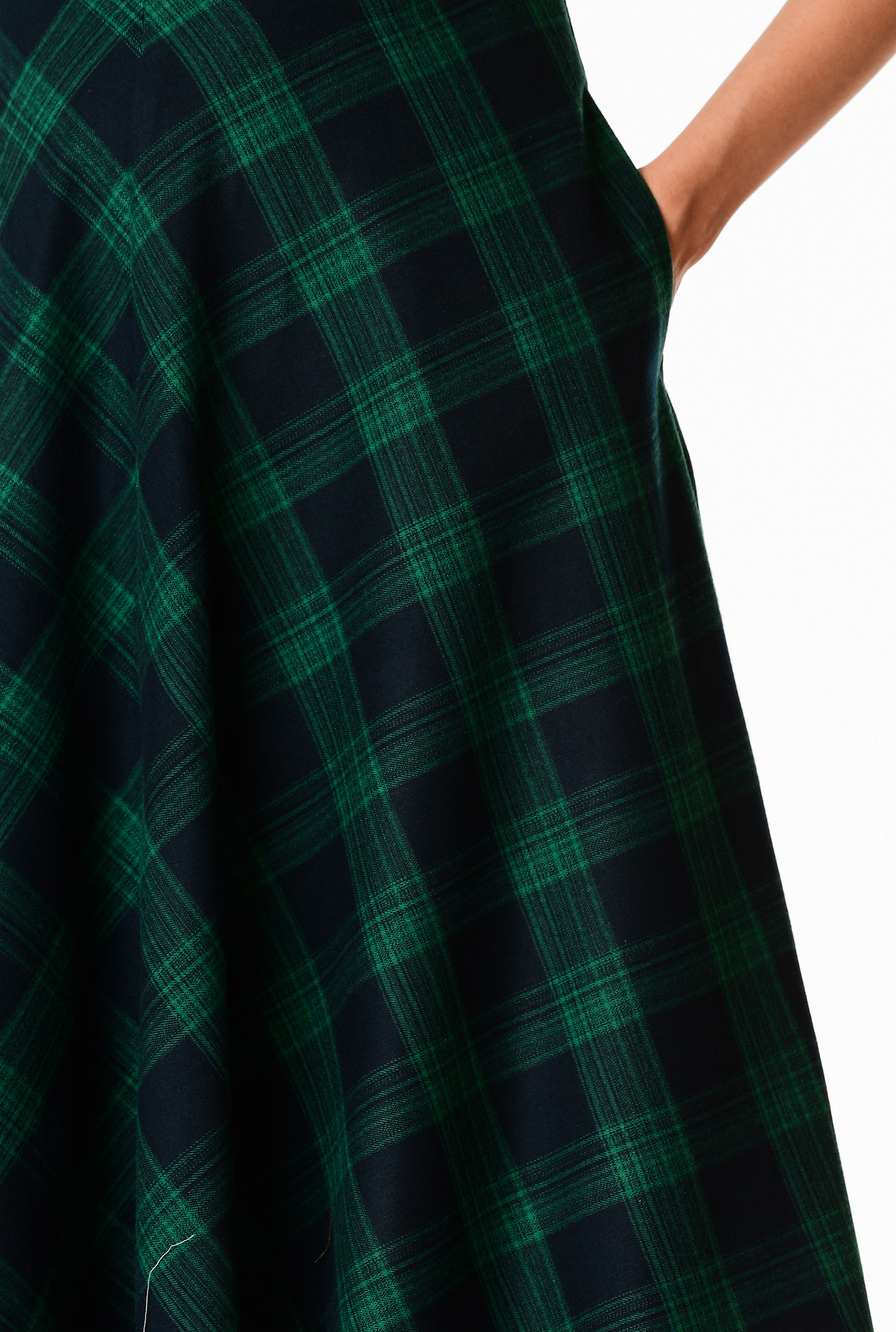 Shop Pleat neck plaid suiting dress | eShakti