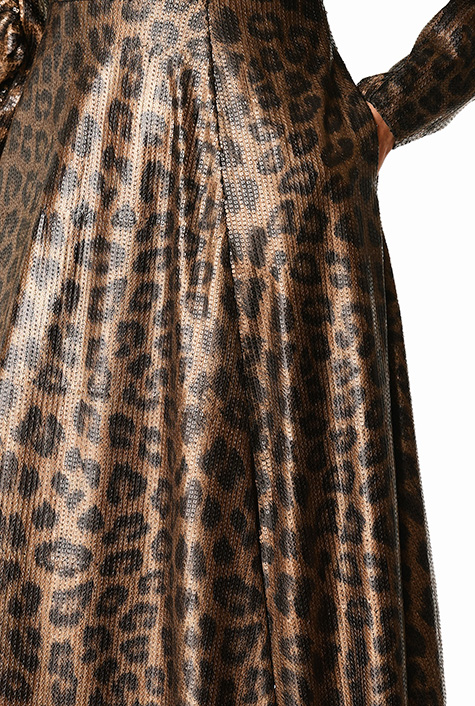 Shop Vented Sequin Leopard Print Dress Eshakti