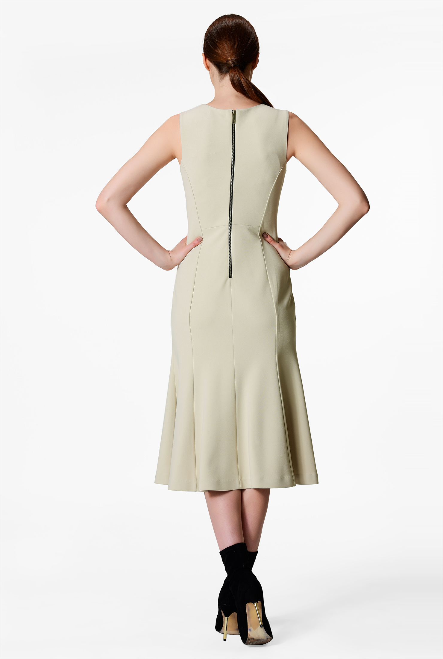 Shop Flared hem crepe knit dress | eShakti