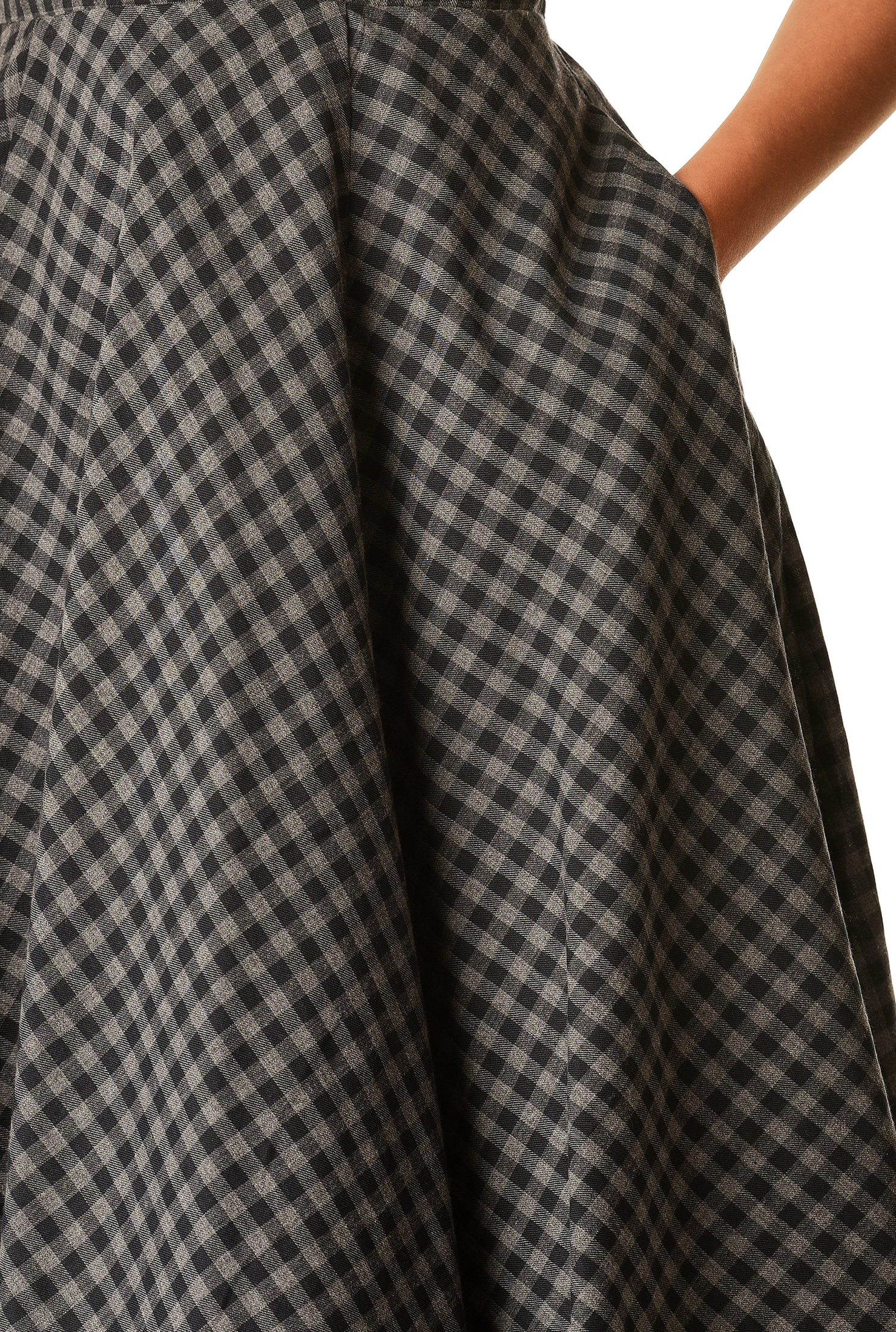 Shop Draped high collar cotton check dress | eShakti