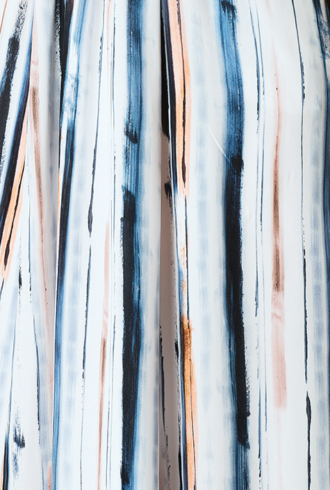 Shop Ombre stripe print crepe blouson dress | eShakti