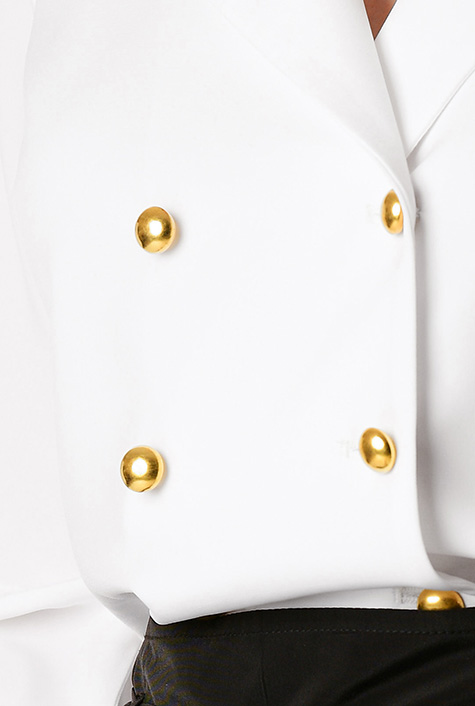 Shop Double button front crepe shirt | eShakti